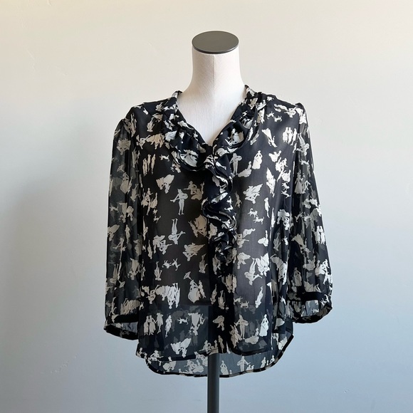 HD in Paris | Tops | Anthropologie Hd In Paris People Pattern Button ...
